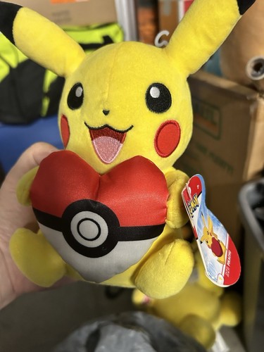 Pokemon Plush 8" Pikachu with Heart Pillow Toy Plush | eBay