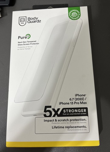 (NEW) BodyGuardz Pure 3 Glass Screen Protector for iPhone 13 Pro Max ...