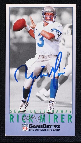 BAS 1993 Fleer GameDay Rick Mirer #402 Beckett Auth Sticker Auto Rookie ...