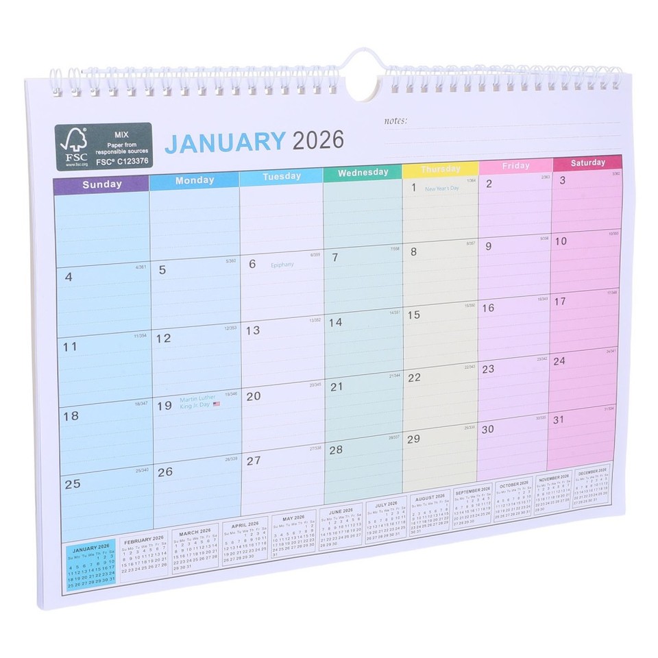 Monthly Horizontal Calendar Yearly Planner Academic Daily Schedule ...