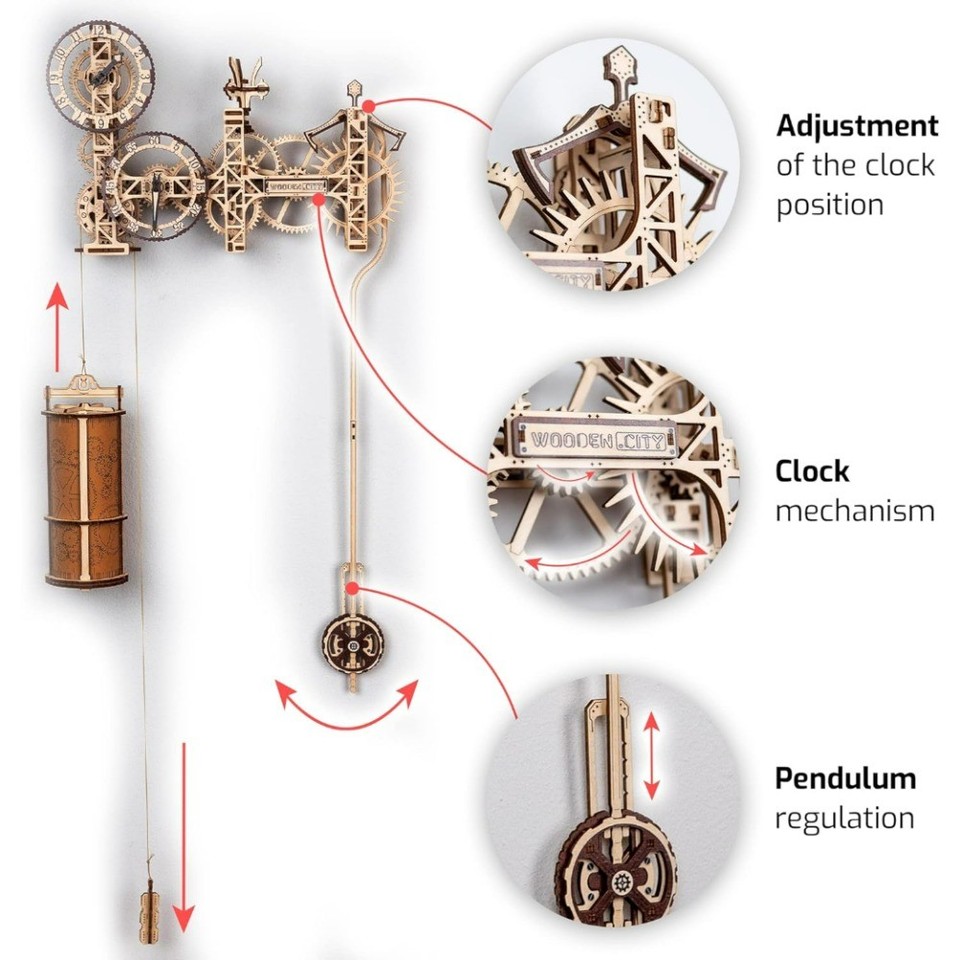 257Pcs Steampunk Mechanical Pendulum Clock 3D Wooden Puzzle Kit | eBay