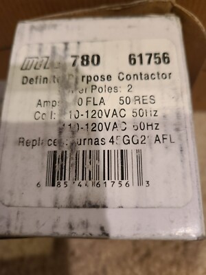 Mars 780, 2 Pole, 40A, 24V Definite Purpose Contactors Part No. 61755 ...