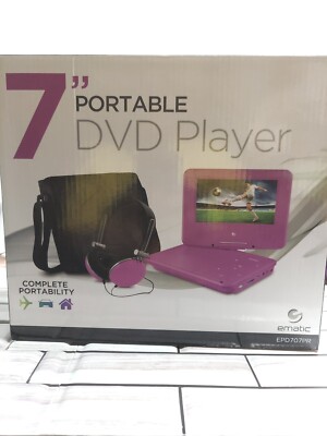 Ematic 7 Portable DVD Player with Matching Headphones and Bag ...