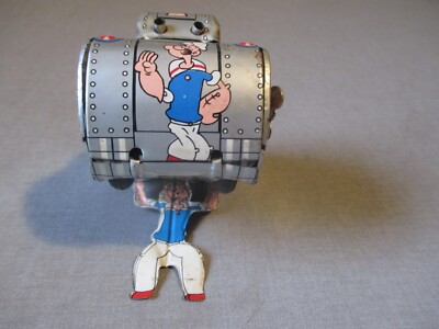 1950's POPEYE TOY- TURNOVER TANK- LINE MAR-MARX JAPAN- TIN WIND-UP ...