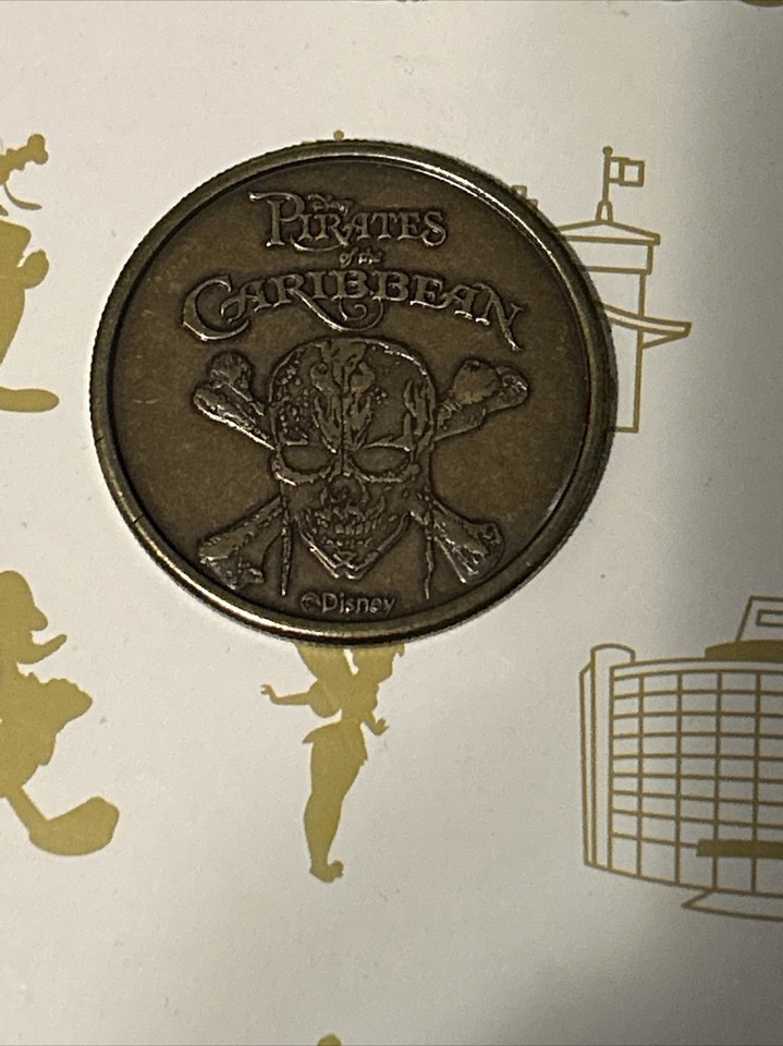Disney World Pirates of the Caribbean Mickey Mouse Token Coin Skeleton ...
