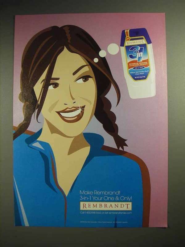 2003 Rembrandt 3-in-1 Toothpaste Ad - One and Only | eBay