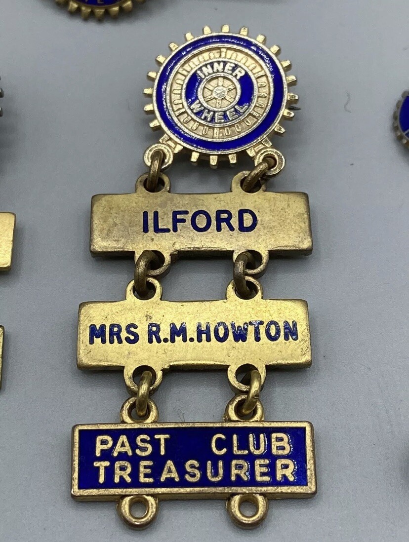 Vintage Enamel Rotary International Pin Badges & Award Including Inner ...