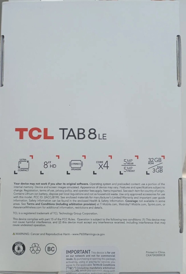 NEW Android TCL TAB 8 LE TABLET - 32GB/3GB RAM - 8” in - 4G | eBay