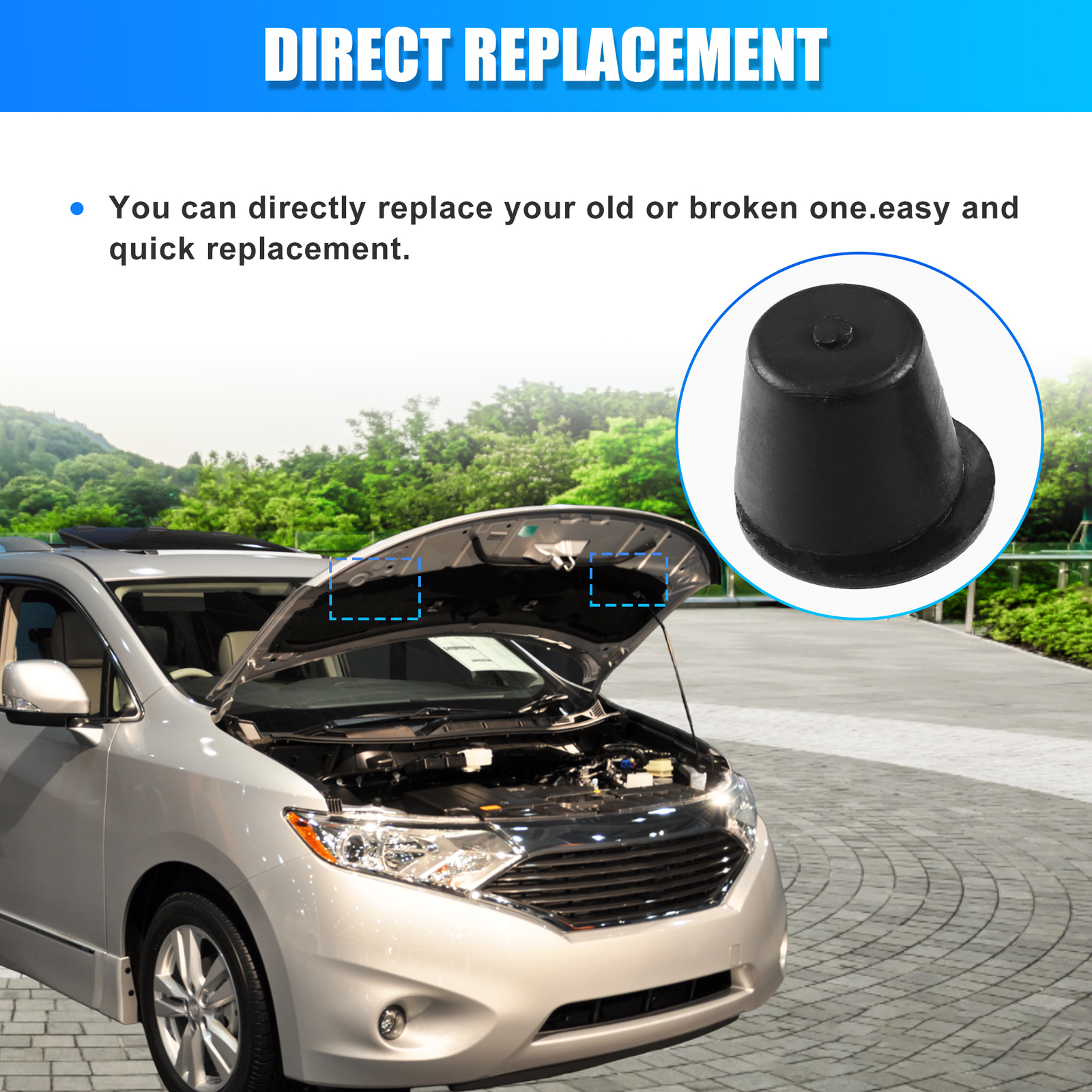 Piece of 2 Car Hood Bumper Stops Cushion Stoppers fit for Honda Accord ...