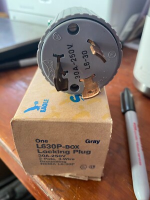 Eagle Super Spec Locking Plug L630P-BOX 30A 250V NEMA L6-30P GREY (BS ...