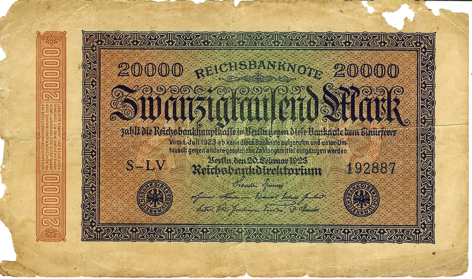 20000 Reichsbanknote 1923 | eBay