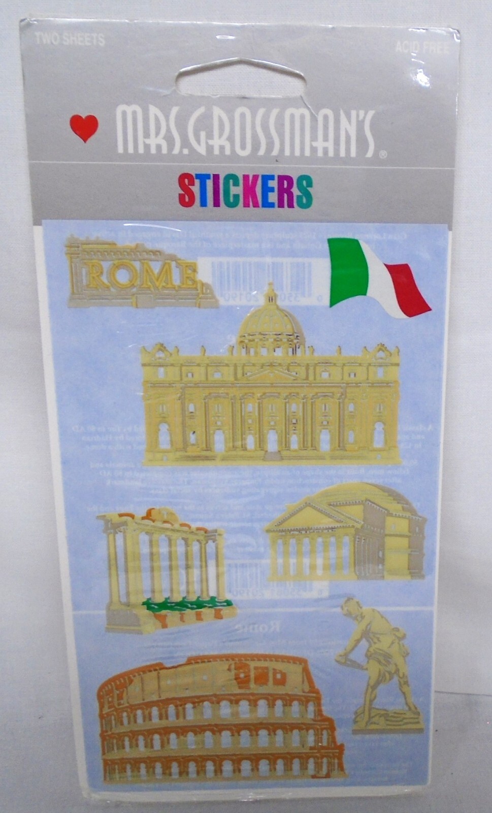 Mrs Grossman's Stickers Rome Landmarks Colosseum Pantheon St Peter's ...