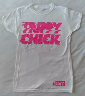 Juicy J TRIPPY CHICK Women's White/Pink Rap TEE Shirt Graphic T-Shirt ...