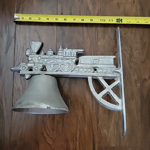 Antique Cast Iron Wall/ Door Dinner Bell Engine Train Car 97 Ringer ...