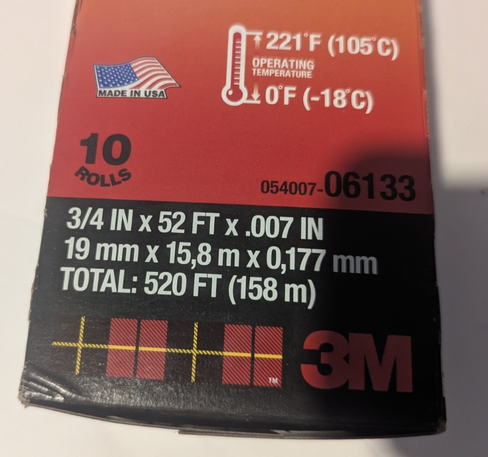 10 Rolls 3M Scotch 06133 Super 33+ Vinyl Black Electrical Tape 3/4" x ...