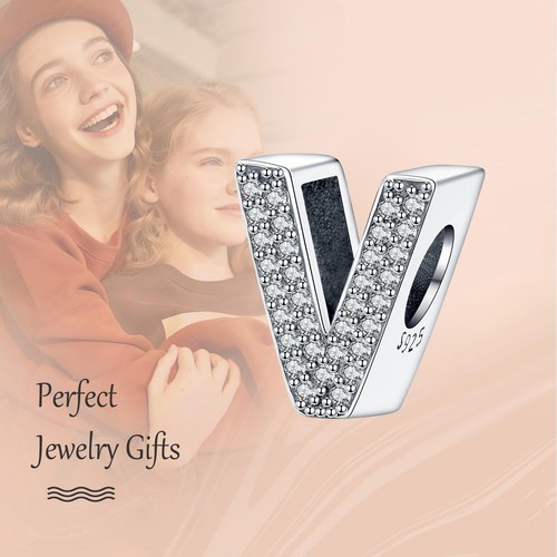 Charms Initial Letter V Charm Alphabet Dangle Beads Happy Birthday ...