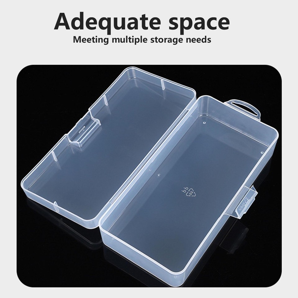 Mini Storage Container Clear Rectangular Organizer Box With Flap Lid ...