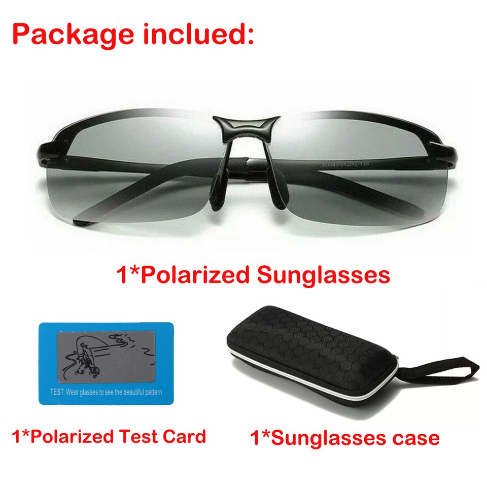 2pc Polarized Photochromic Sunglasses Men Summer Driving Transition ...