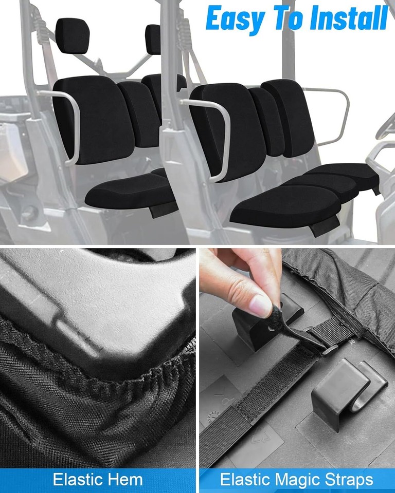 UTV Seat Cover Set w/Headrest Cover Black for Can Am Defender MAX HD10 ...