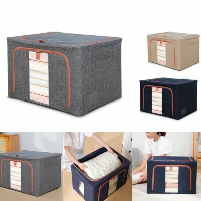 Large Storage Bag Box Foldable Stackable Organizer Bins for Clothes ...