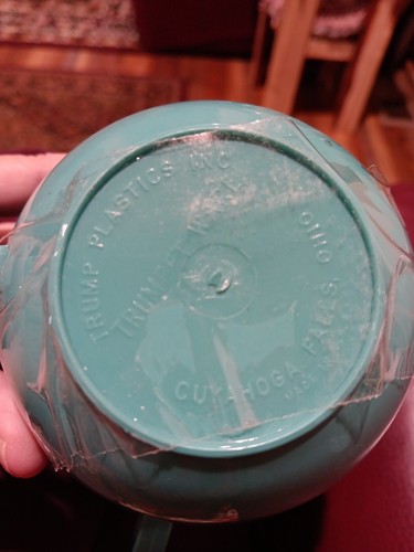 Set of 4 Vintage Trumpet Ware Cups Plastic Turquois 7oz TRUMP PLASTICS ...