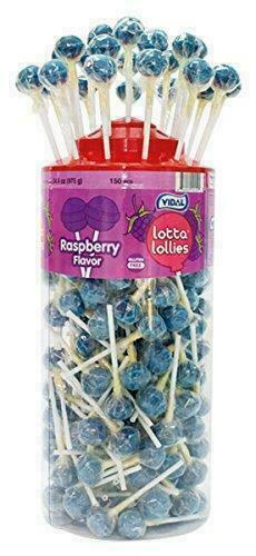 Vidal Sour Blue Raspberry Tongue Painter Lotta Lollies Full Tub Of 150 ...