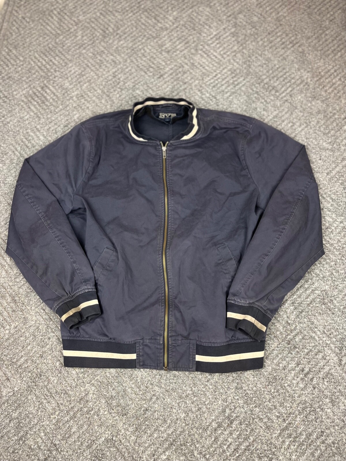 Rye by Hawker Rye Bomber Jacket Mens Size XL Blue Ful… - Gem