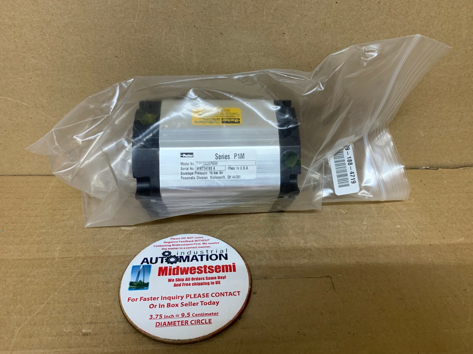 NEW SERIES P1M PARKER P1M063CDCP6G80 PNEUMATIC COMPACT CYLINDER 10BAR ...