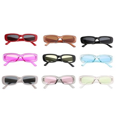 9pcs Rectangle Glasses Trendy Sunglasses Women Men Sun Glasses ...