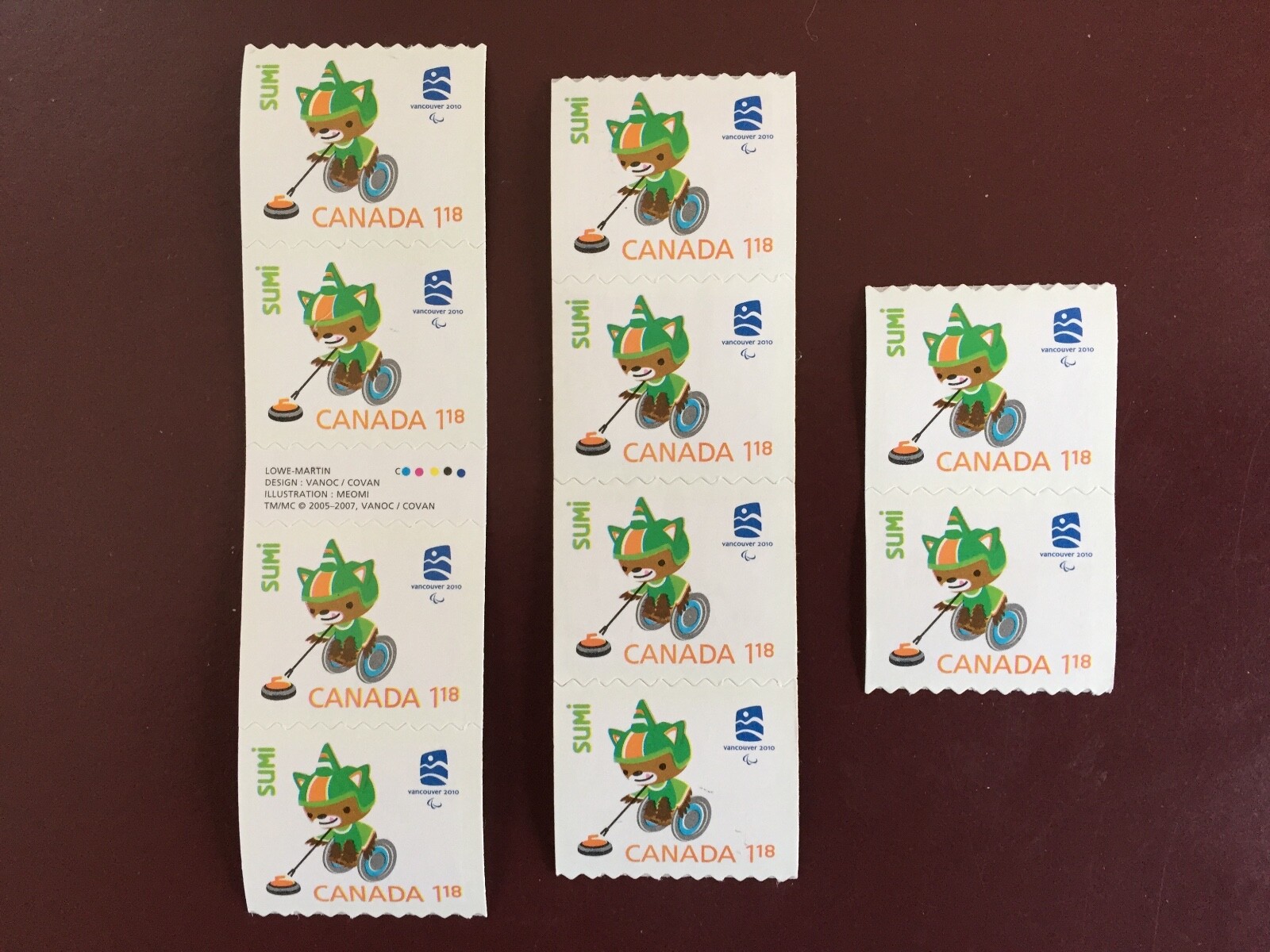 Canada Stamp Coils - 2009 $1.18 OLYMPIC EMBLEMS/MASCOTS(Sumi ...