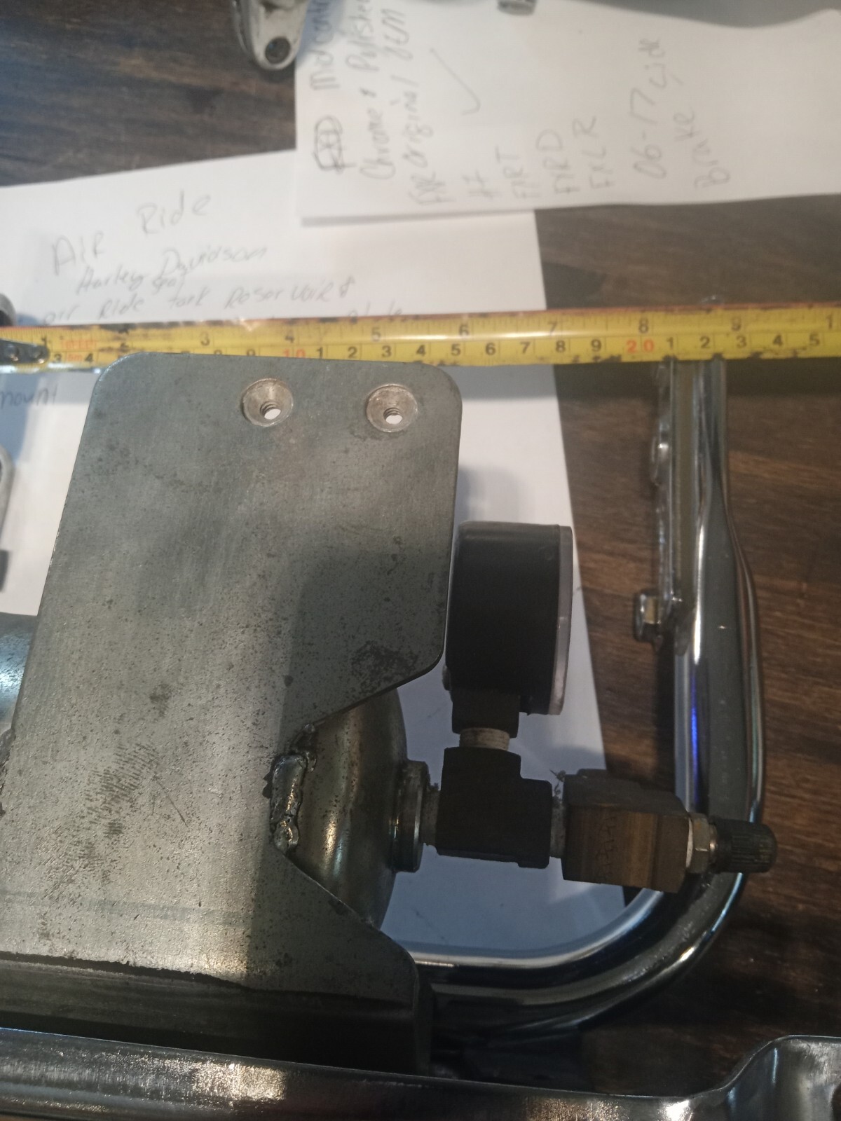 Harley Police Seat Air Ride Tank Reservoir And Mounting Bracket With ...