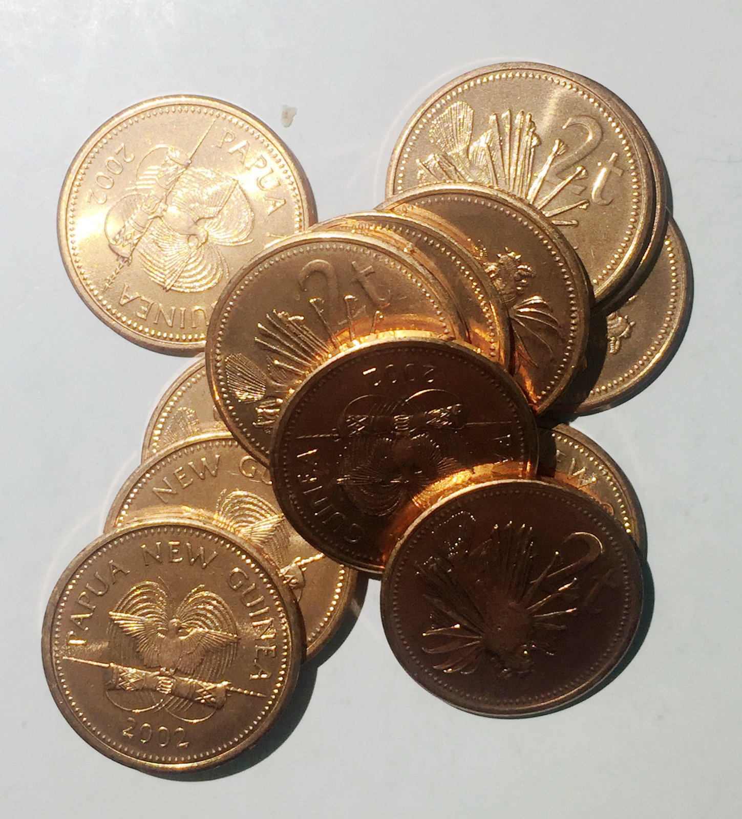 Papua New Guinea 2 Toea Lion Fish Ornate Butterfly Cod 20pcs coins lot ...