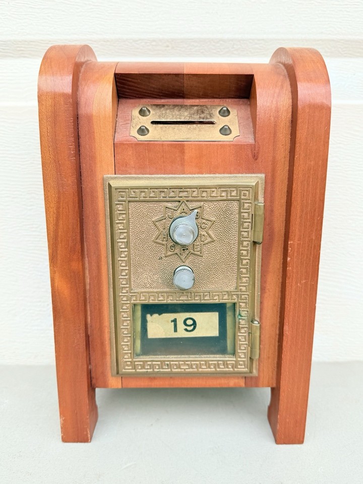 Vintage US Post Office Box Door Coin Bank - Combination Lock | eBay