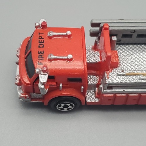 Vtg Micro Machines Galoob Fire Truck Engine Hook & Ladder Deluxe RED ...