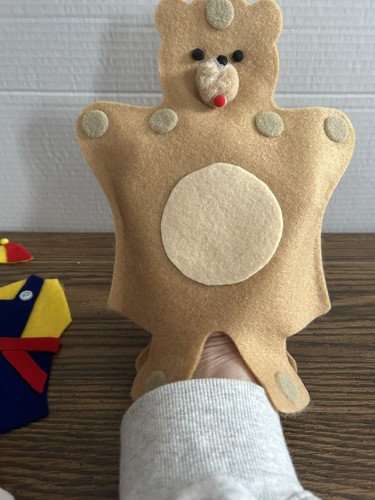 Hand Crafted (from a kit) Ben Bear Puppet plus Story Book and Patterns ...