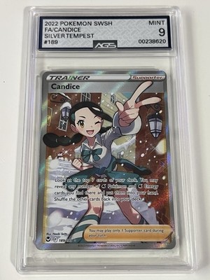 2022 PSA 9 FA Candice #189 Full Art Trainer Pokemon TCG SWSH Silver ...