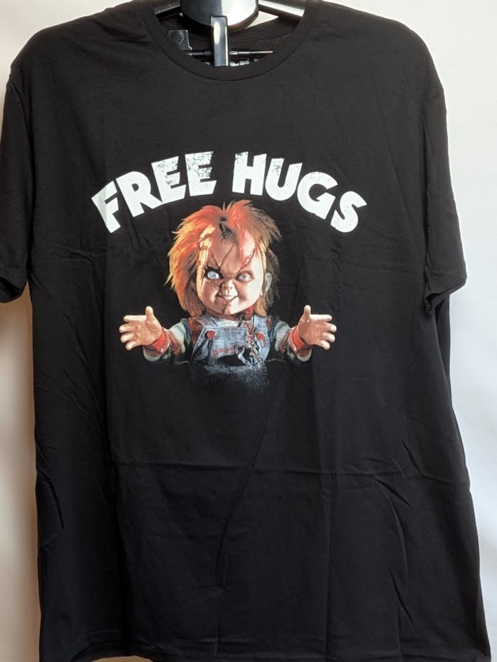 Official Universal Studios Chucky “Free Hugs” T-Shirt Size XL Black NWT ...