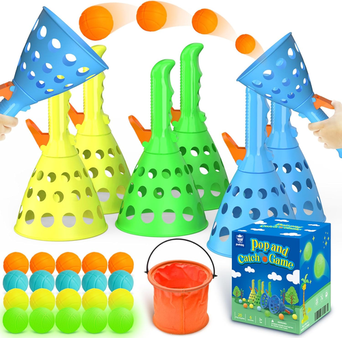 Pop and Catch Ball Game with 15 Ping Pong Balls, 5 Glow Balls and 6 ...