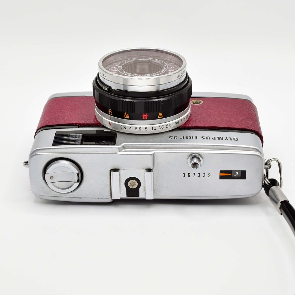 Olympus Trip 35 1969 Renovated/Serviced RED LEATHER - 90 DAY WARRANTY ...