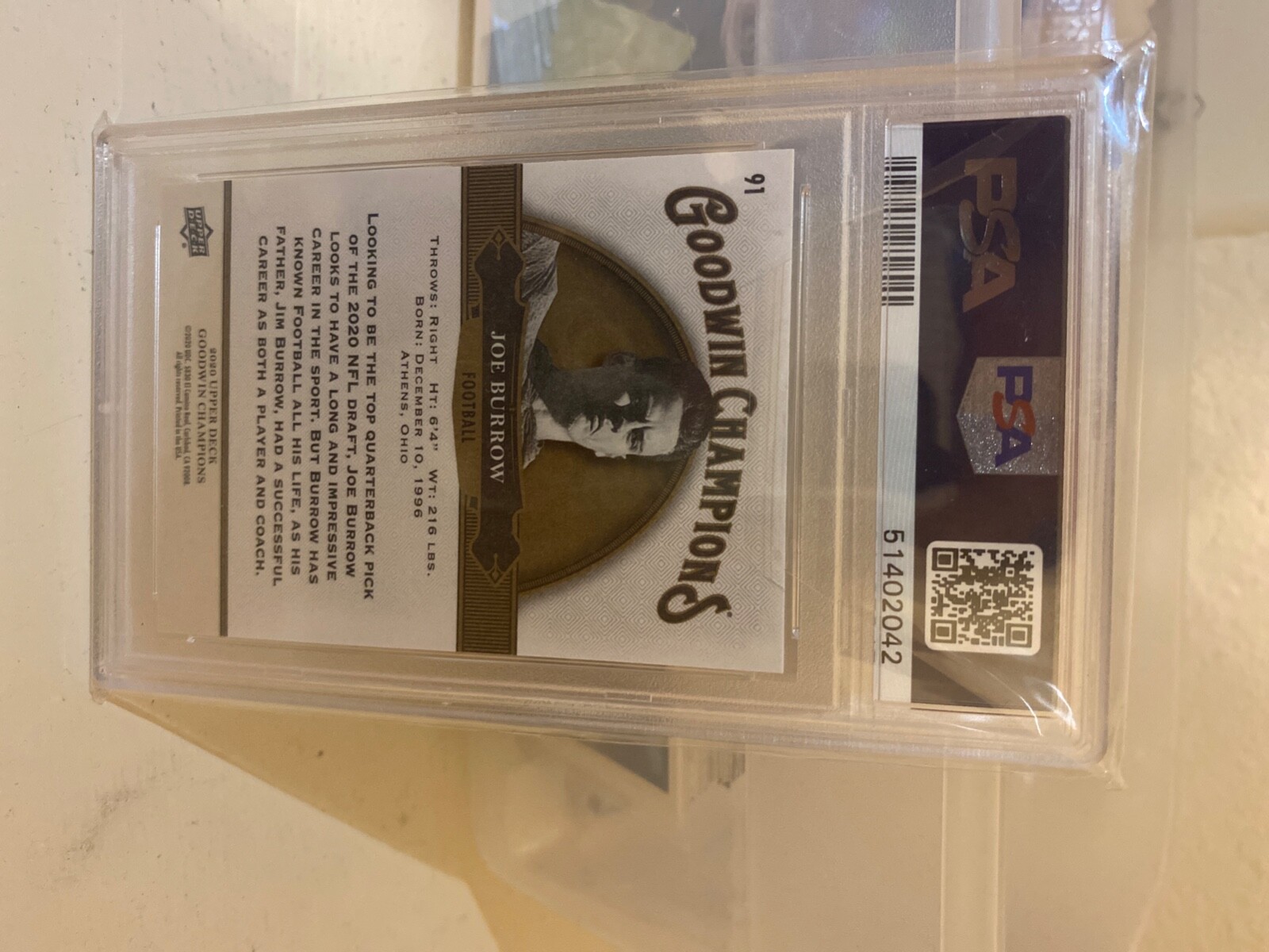 2020 Upper Deck Goodwin Champions - Horizontal #91 Joe Burrow (RC) for ...