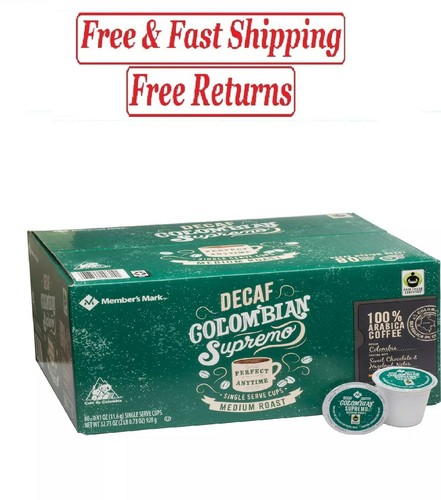 Member's Mark Decaffeinated Colombian Coffee, Single-Serve Cups (80 ct ...