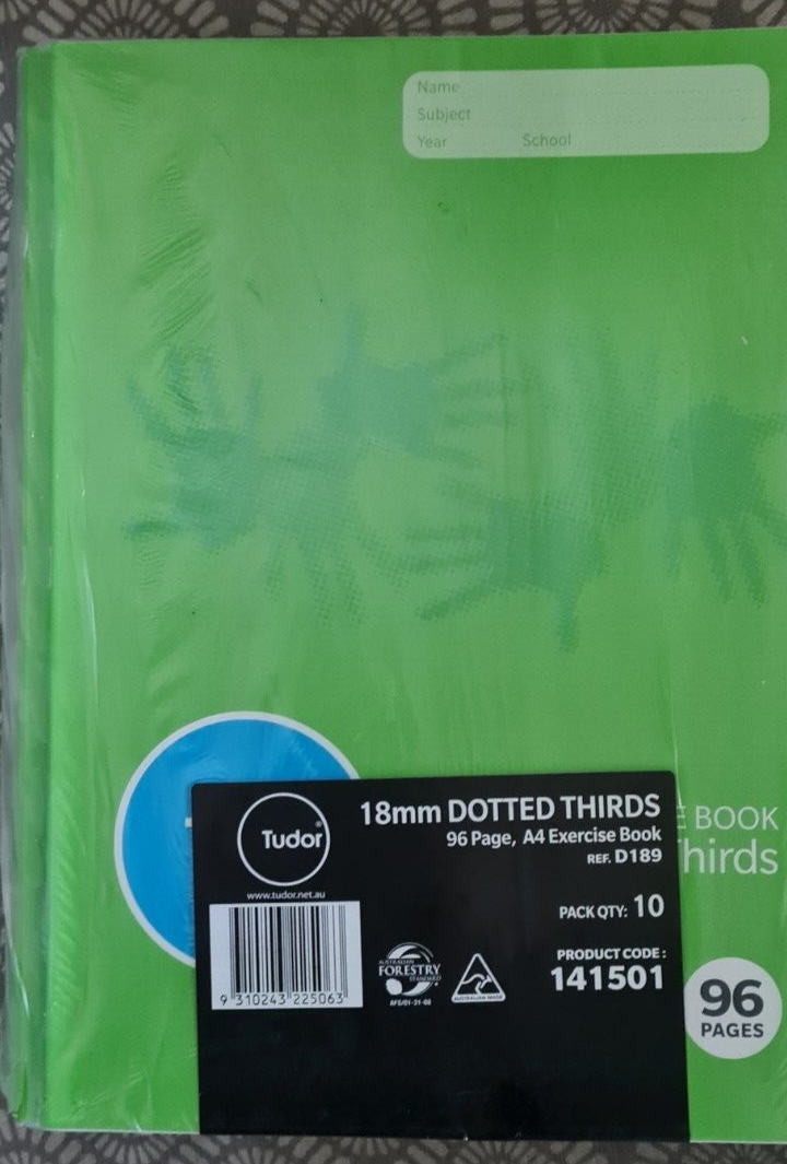 10 OLYMPIC/TUDOR DOTTED THIRDS EXERCISE BOOK D189 A4 297mm x 210mm 96 ...