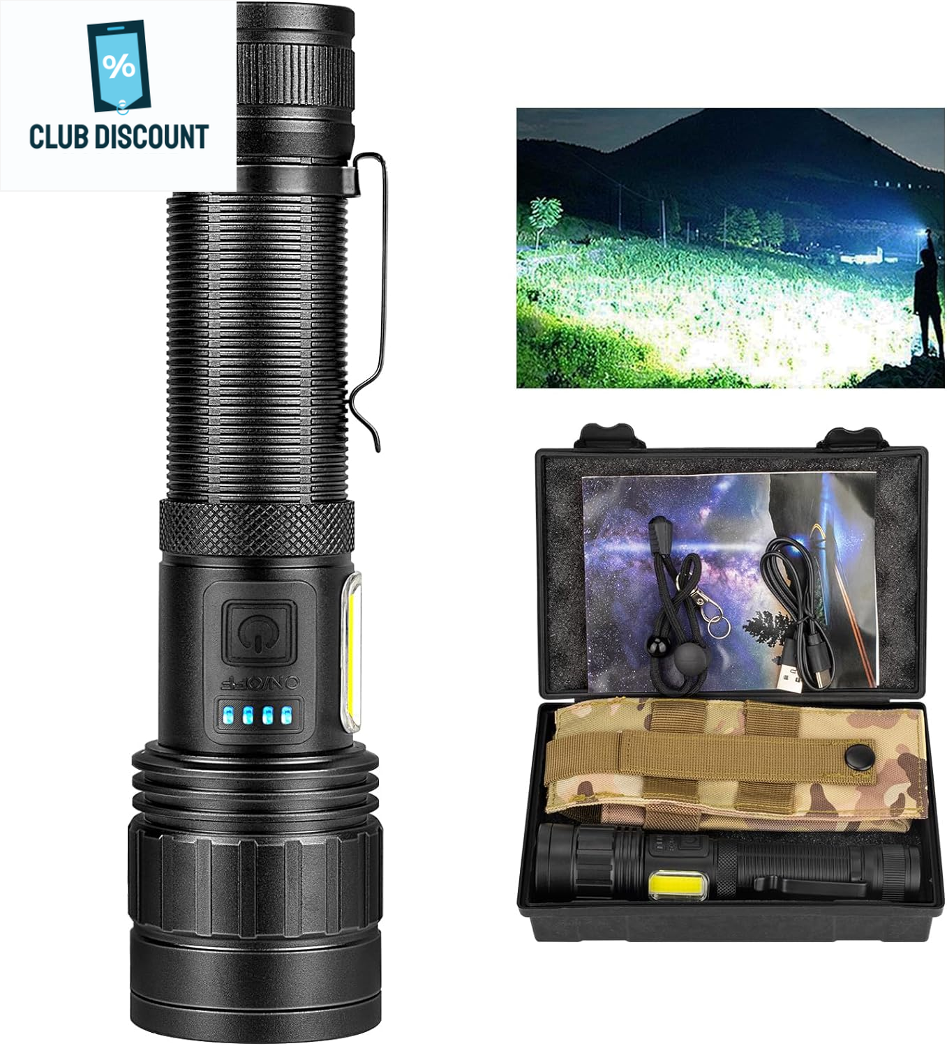 BERCOL Rechargeable Flashlights High Lumen, 990,000 Lumens Super Bright ...