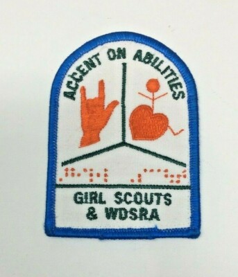 PATCH GSA Girl Scouts Accent on Abilities WDSRA Sign Language Braille ...