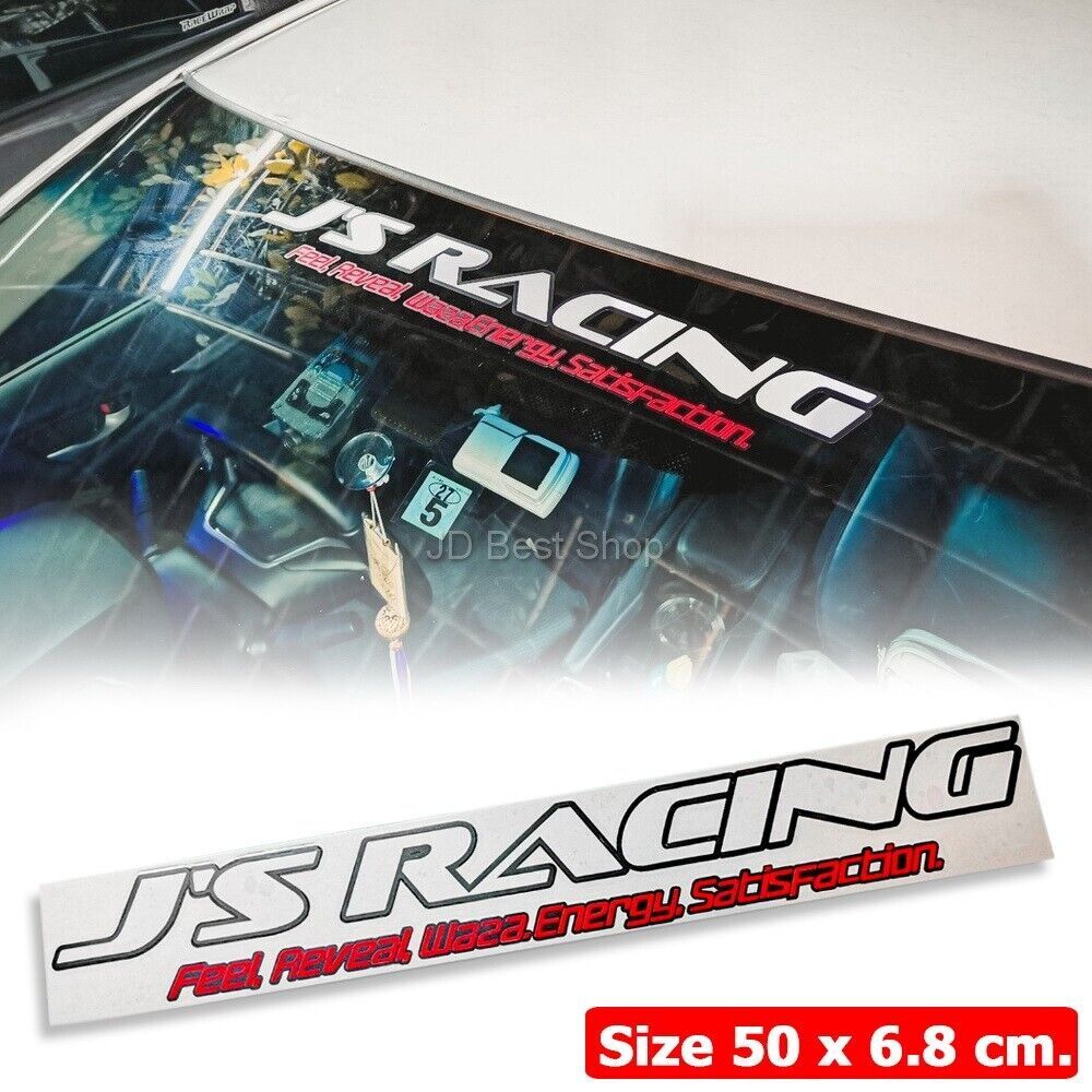 JDM Style J's Racing GT Car Racing Windshield Top Size 50cm. Vinyl ...