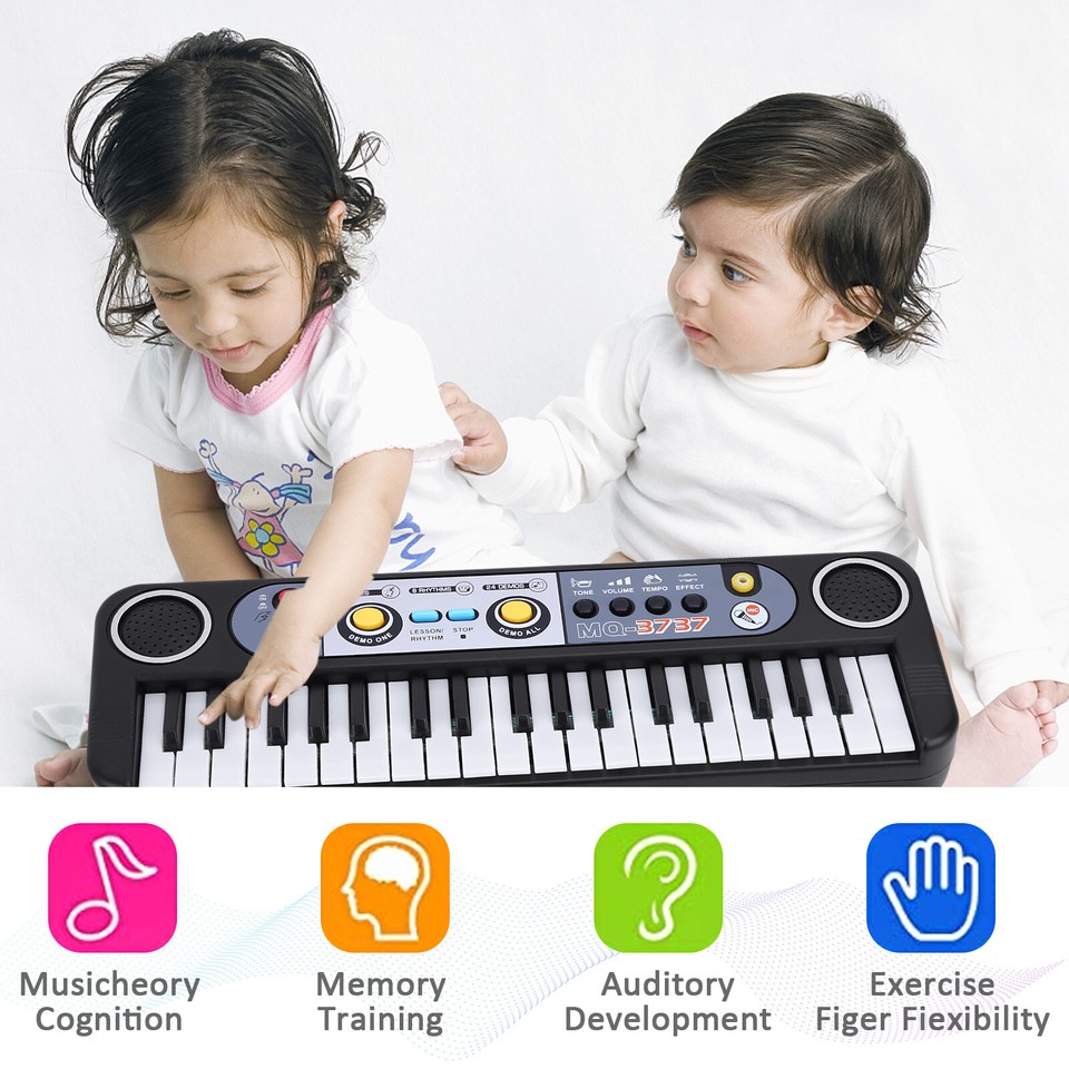 37 Keys Keyboard Instruments Toys Smooth with Microphone for Festival ...