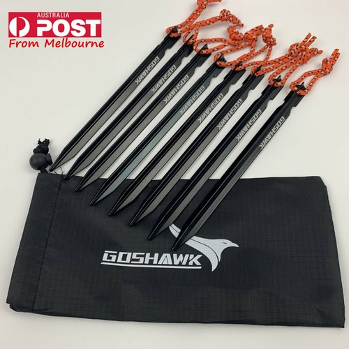 Goshawk 8 Pcs 18cm Aluminum Alloy Outdoor Camping Trip Tent Peg Ground ...