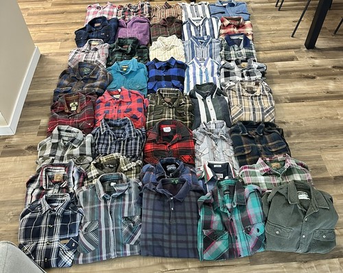 Lot 40 Men's VTG & Modern Flannels/Casual Plaid Shirts Long Sleeve | eBay