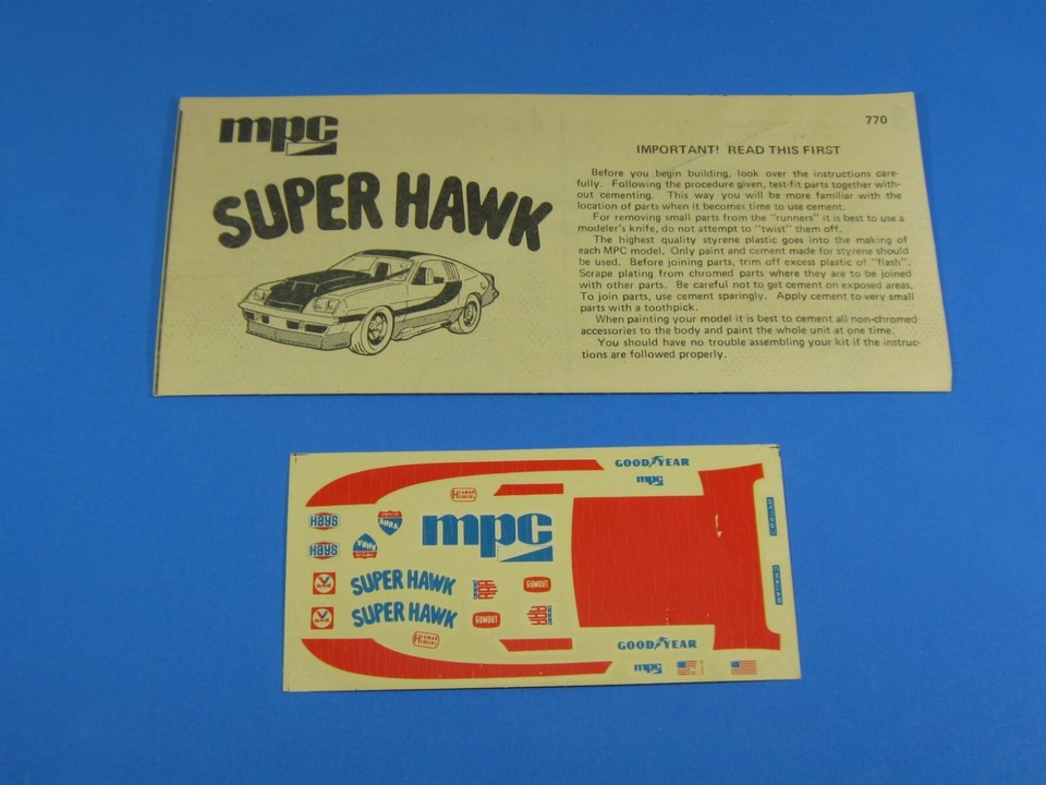RARE MPC KIT # 1-0770 BUICK SUPER HAWK STREET MODIFIED SKY HAWK S/I ...