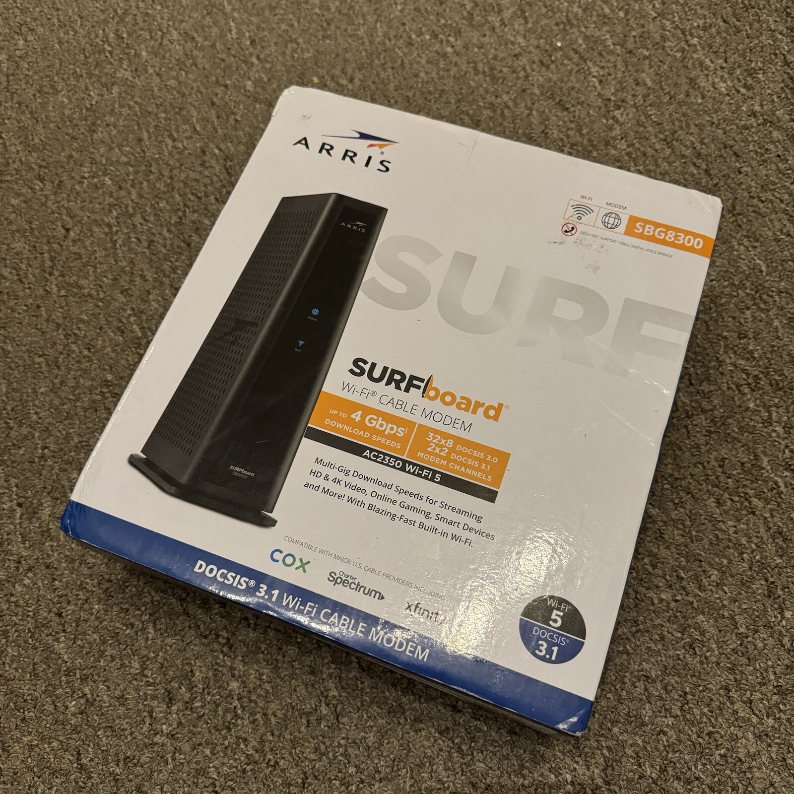 ARRIS SURFboard SBG8300 DOCSIS 3.1 Gigabit Cable Modem & AC2350 Dual ...